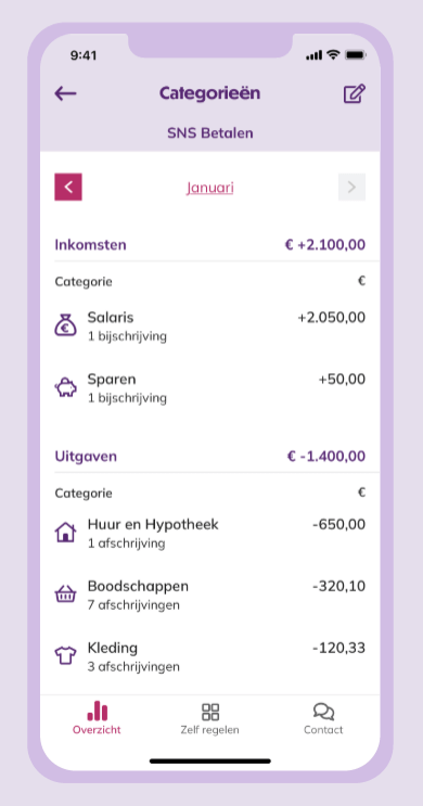 Nieuw in de app en Mijn SNS - SNS Bank